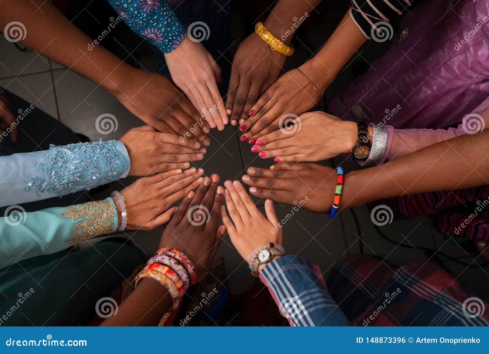Hands of Happy Group of African People Which Stay Together in Circle ...