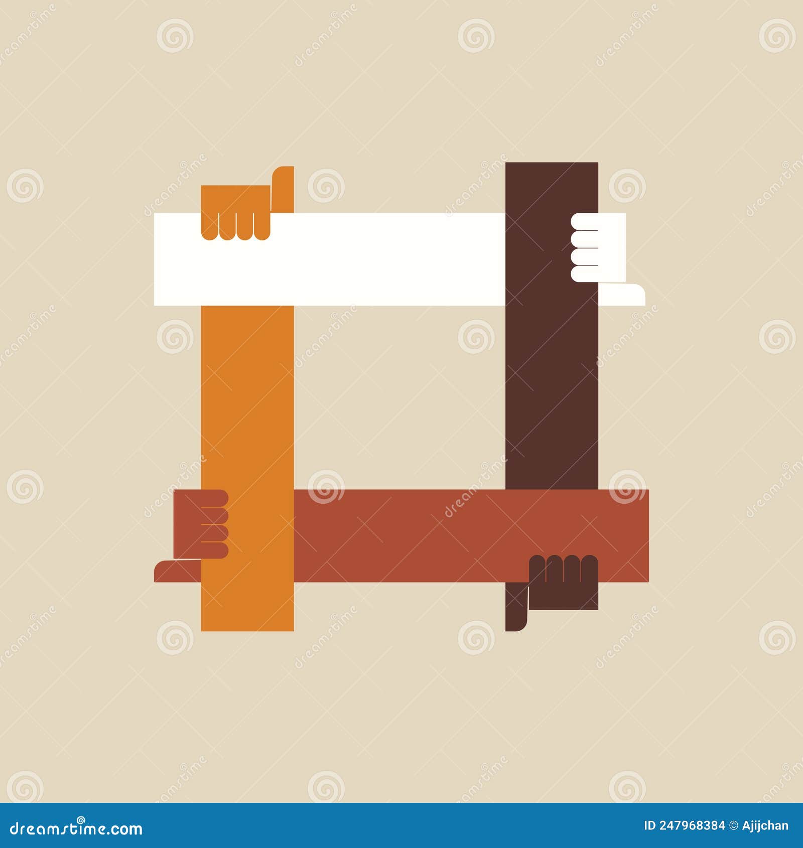 Hands Holding Together in the Shape of Hashtag Symbol Stock Vector ...