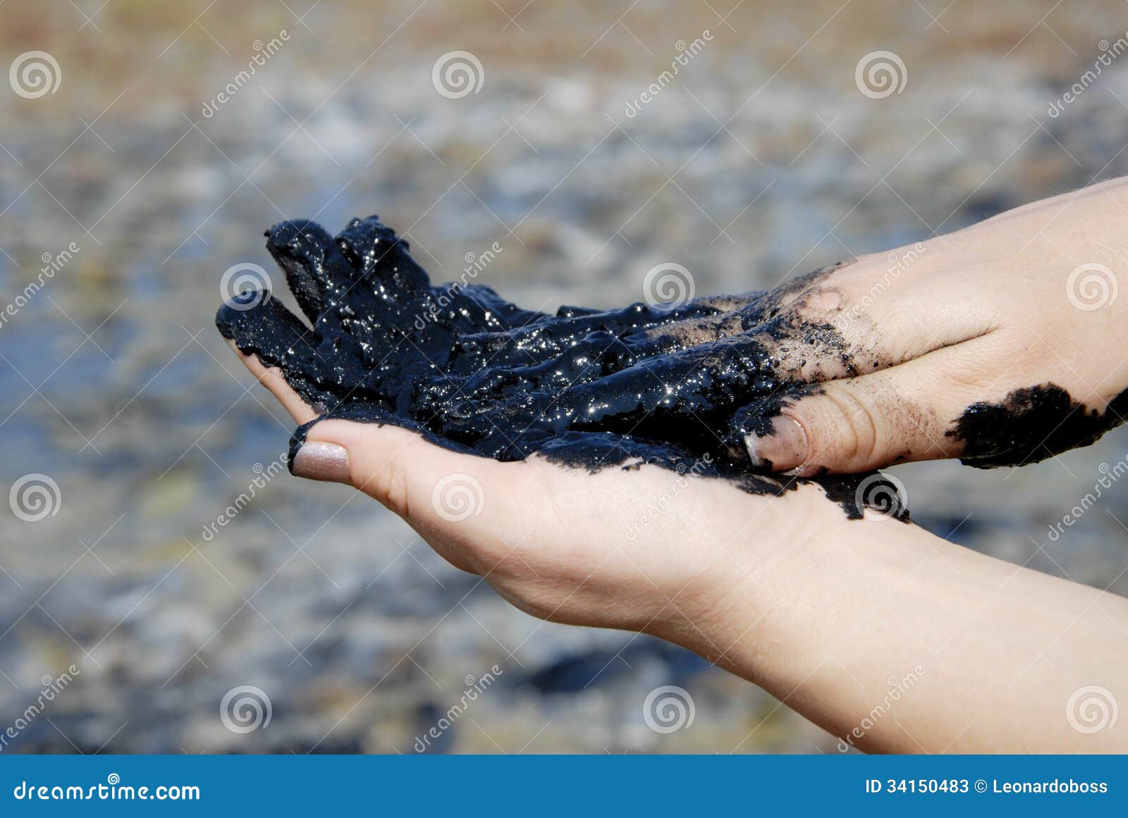 Hands with healing mud stock image. Image of full, cleanse - 34150483