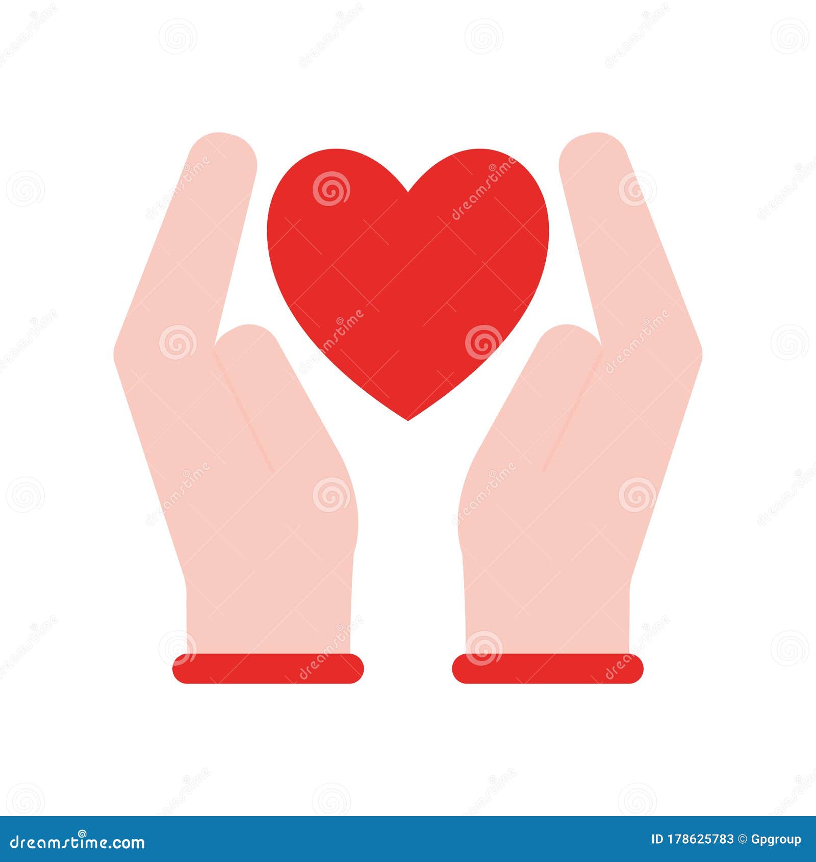 Hands with Heart Flat Style Icon Vector Design Stock Vector ...
