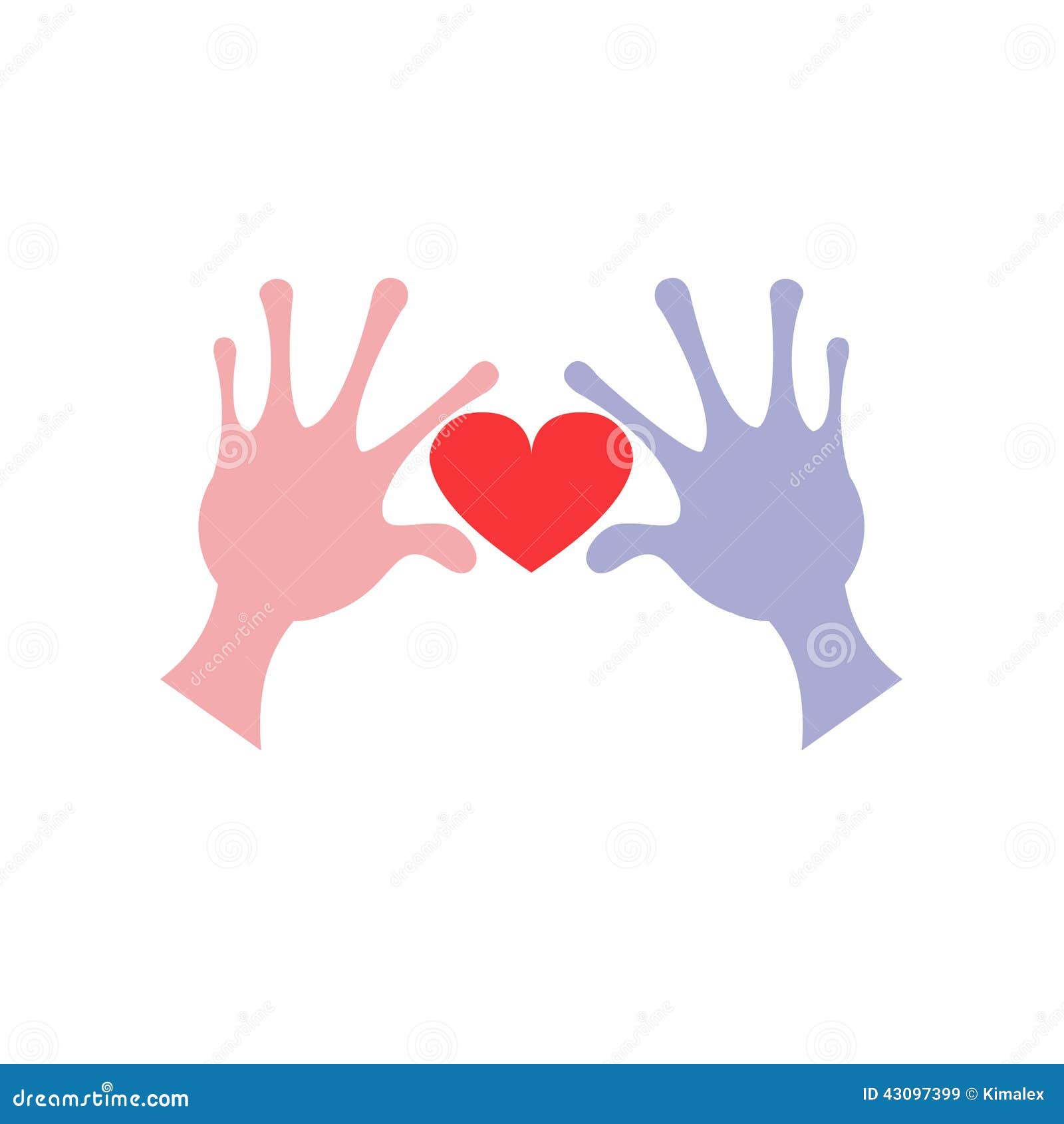 Hands and heart stock vector. Illustration of cartoon - 43097399