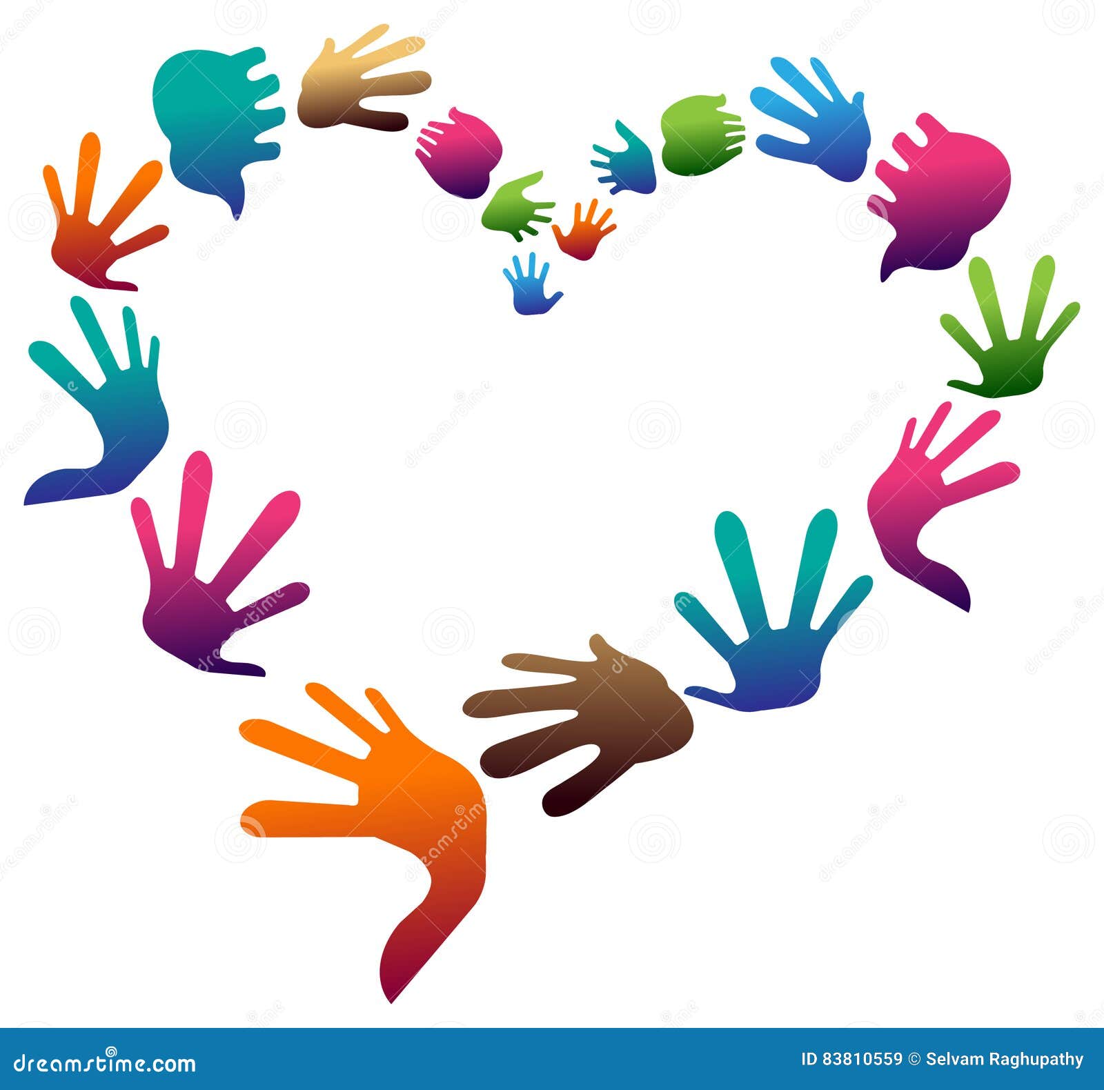 Hands heart stock vector. Illustration of hearts, cooperation - 83810559