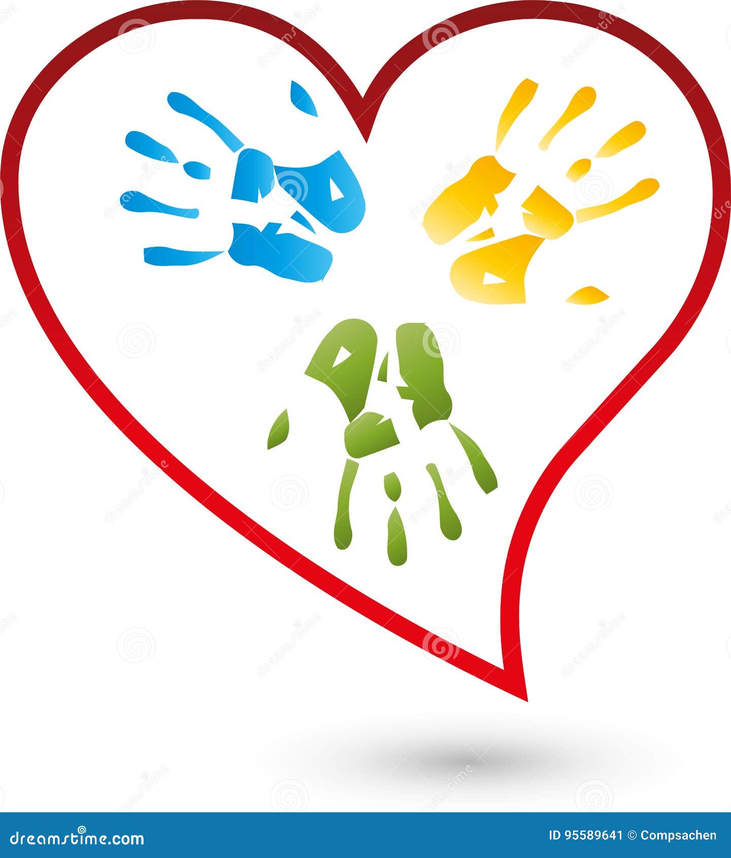 Hands and Heart, People and Children Logo Stock Vector - Illustration ...
