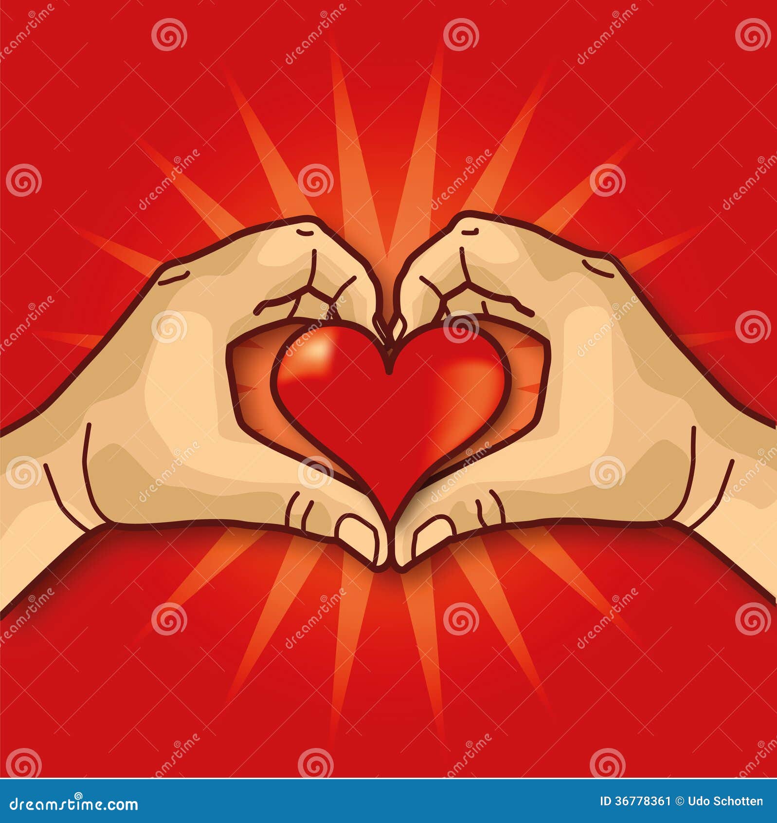 Hands with a heart stock vector. Illustration of thumb - 36778361