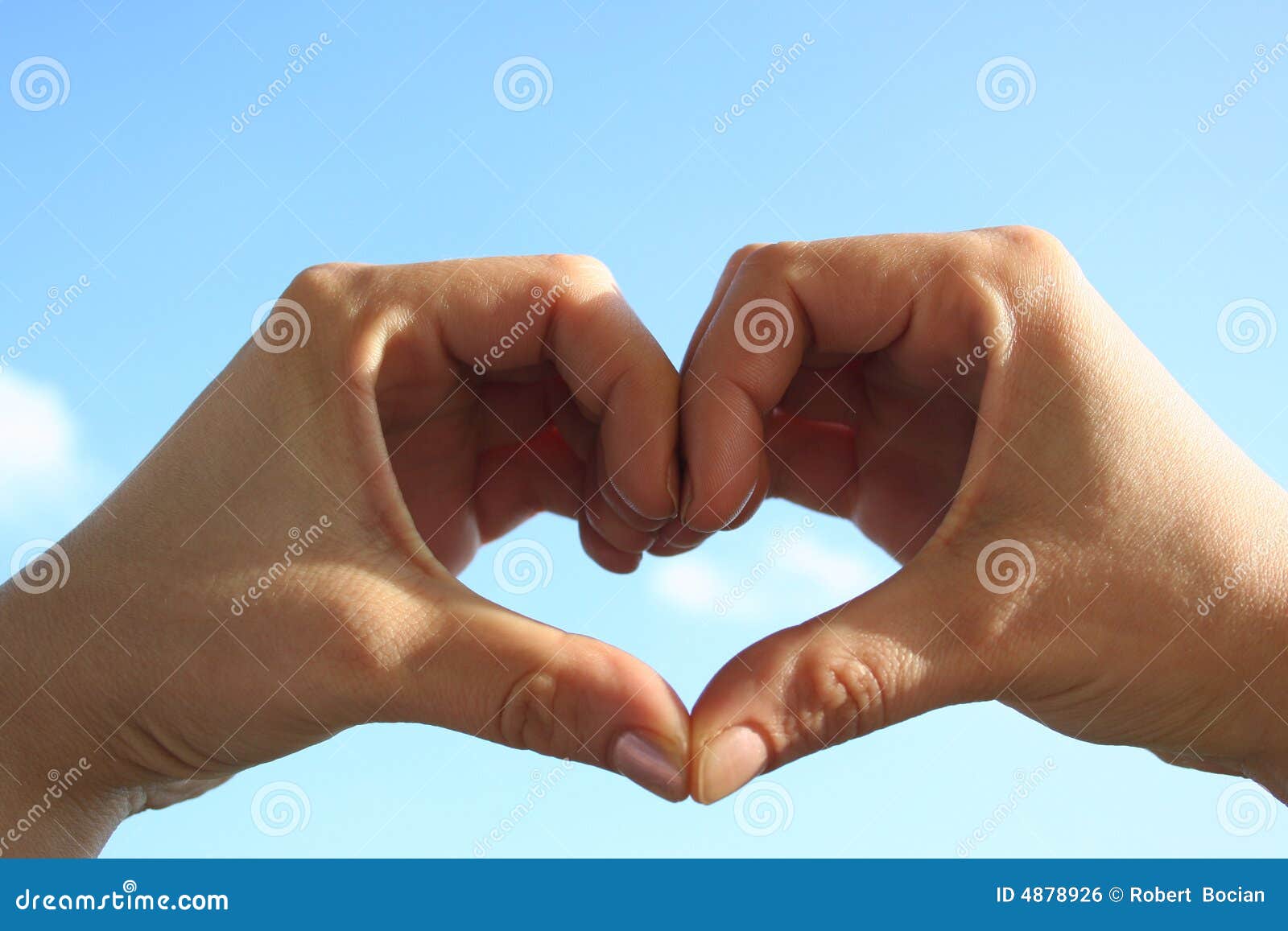 Hands heart on sky stock photo. Image of heart, fine, handsign - 4878926