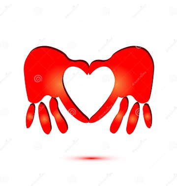 Hands and Heart Symbol Logo Stock Vector - Illustration of diversity ...