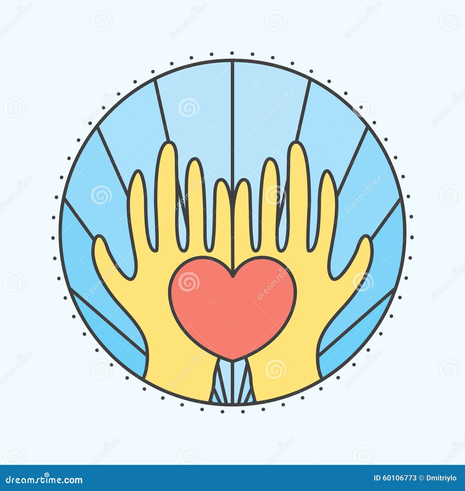 Hands and Heart Vector Illustration Stock Vector - Illustration of ...