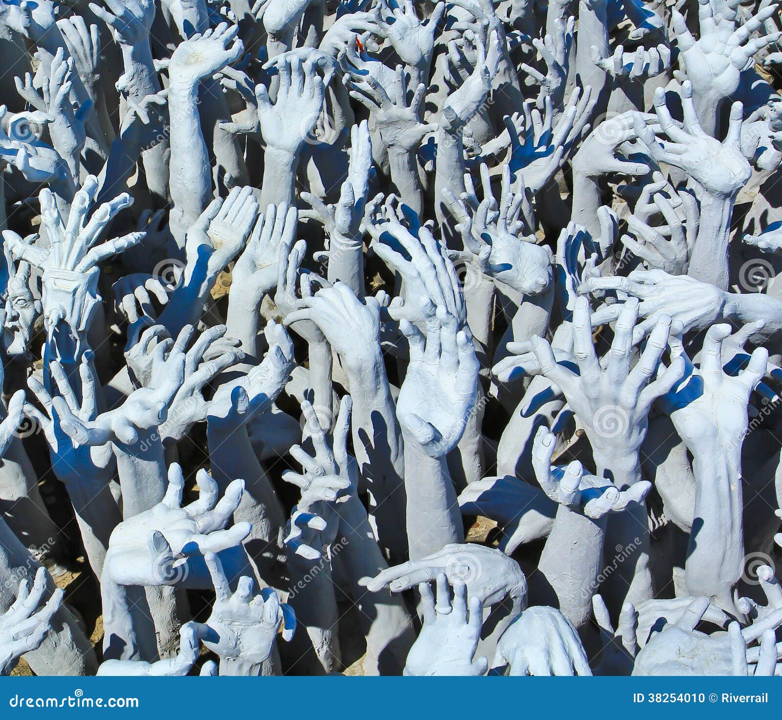 Hands from the Hell, Art at Wat Rong Khun, Thailand Stock Photo - Image ...