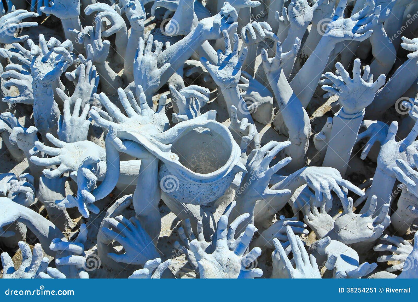 Hands from the Hell, Art at Wat Rong Khun, Thailand Stock Image - Image ...