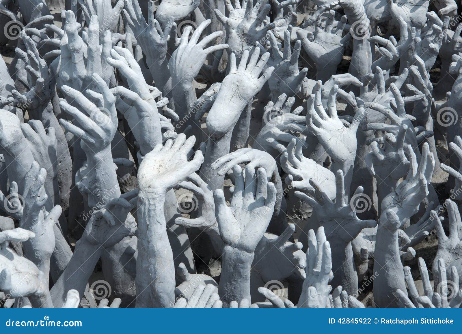 Hands from Hell in the White Stock Photo - Image of rong, religion ...