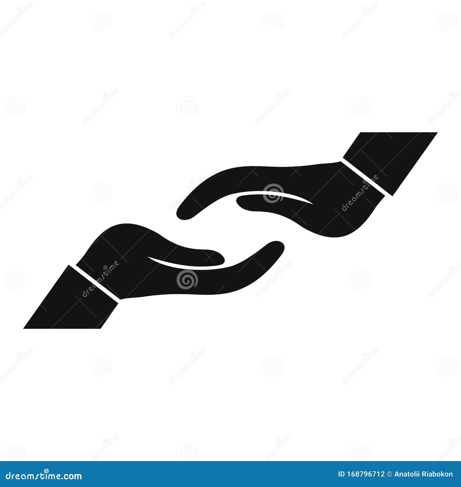 Hands Help Icon, Simple Style Stock Vector - Illustration of human ...
