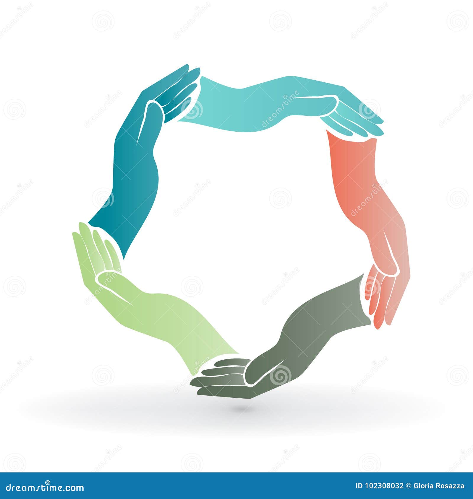Hands helping people logo stock vector. Illustration of blue - 102308032