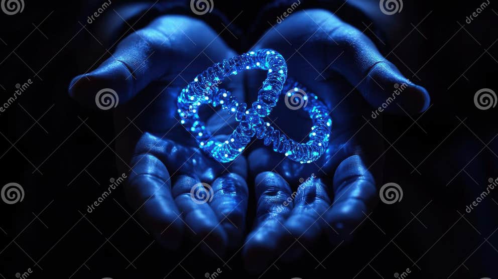 Hands Hold Glowing Infinity, a Symbol of Endless Potential and ...
