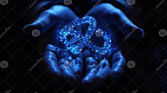 Hands Hold Glowing Infinity, a Symbol of Endless Potential and ...