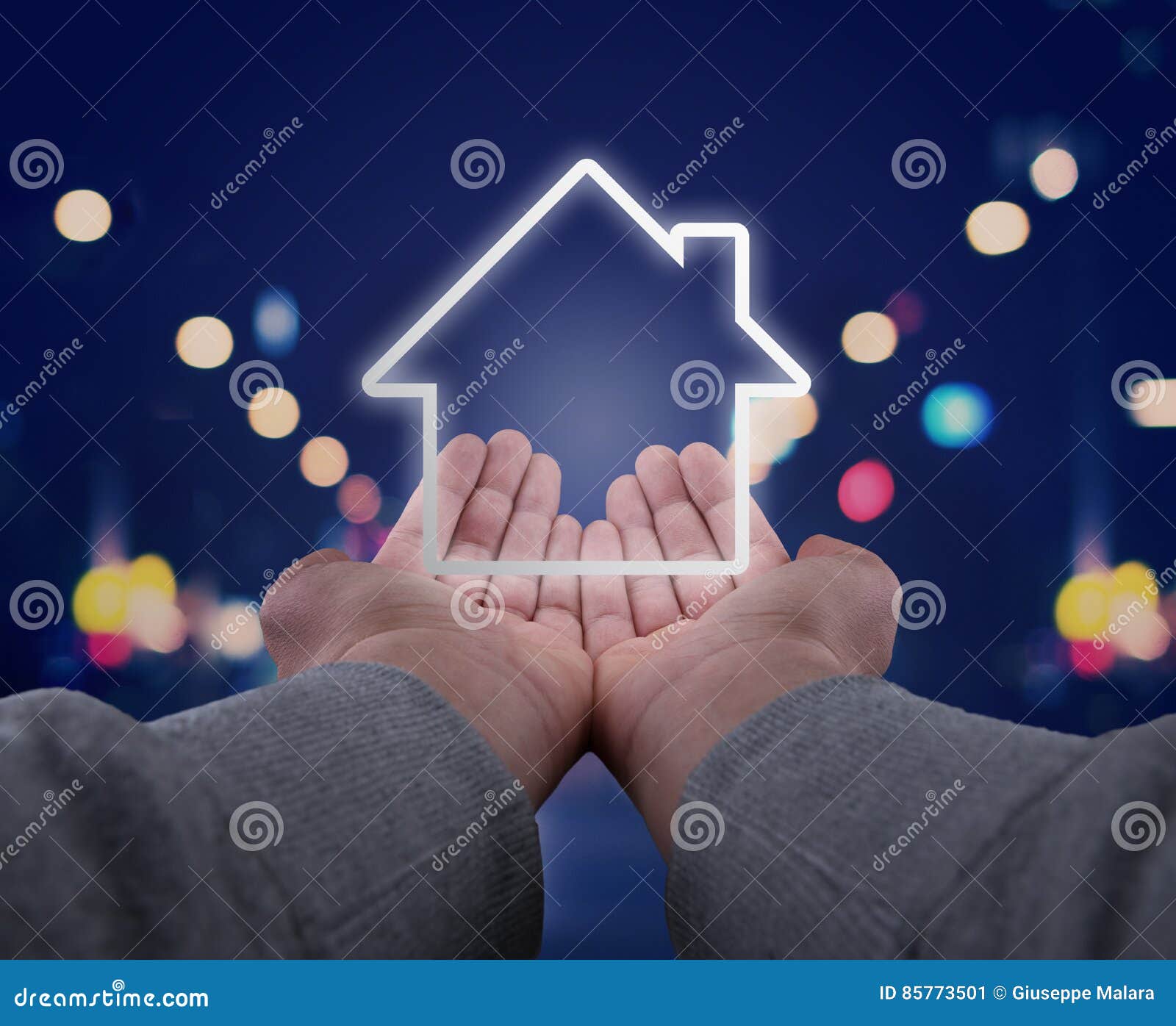 Hands hold home stock image. Image of background, build - 85773501