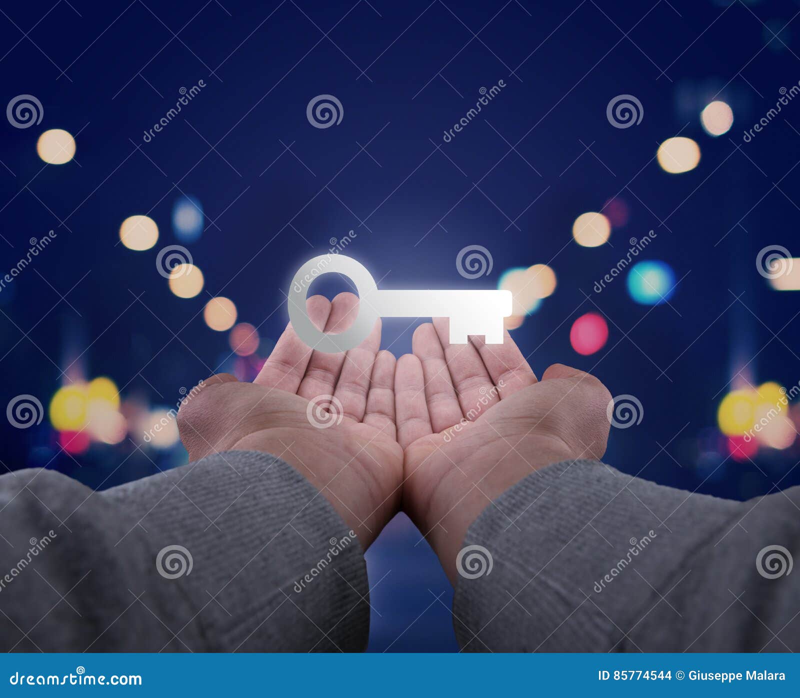 Hands hold a key stock photo. Image of advertising, house - 85774544