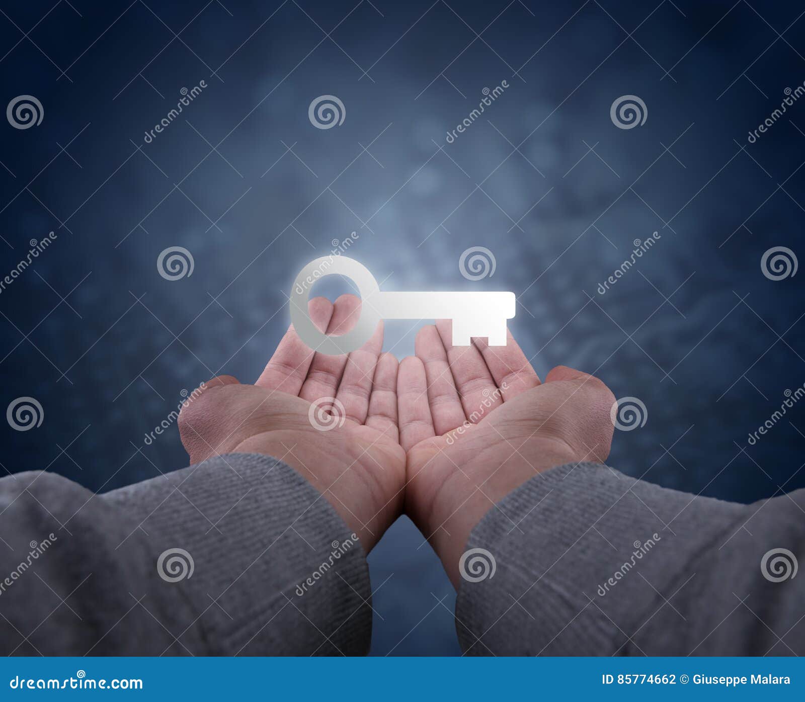 Hands hold a key stock photo. Image of open, pictogram - 85774662