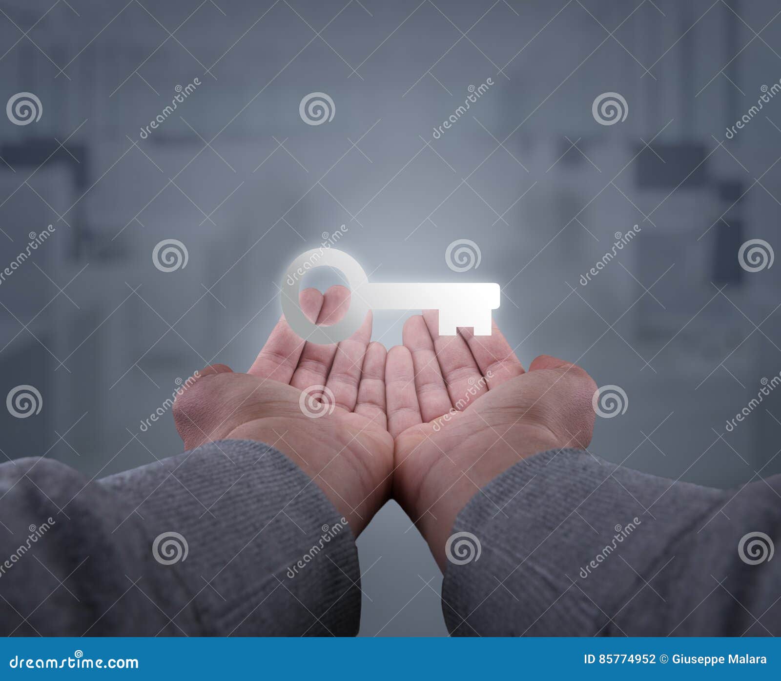 Hands hold a key stock photo. Image of hands, model, abstract - 85774952