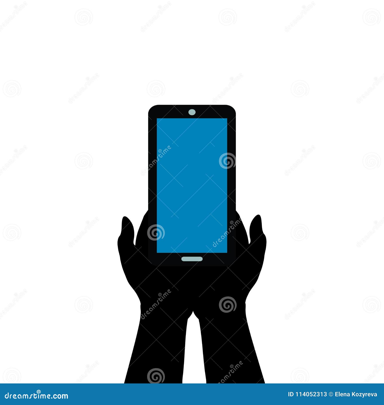 Hands Hold Mobile Phone Digital Technology Stock Vector - Illustration ...