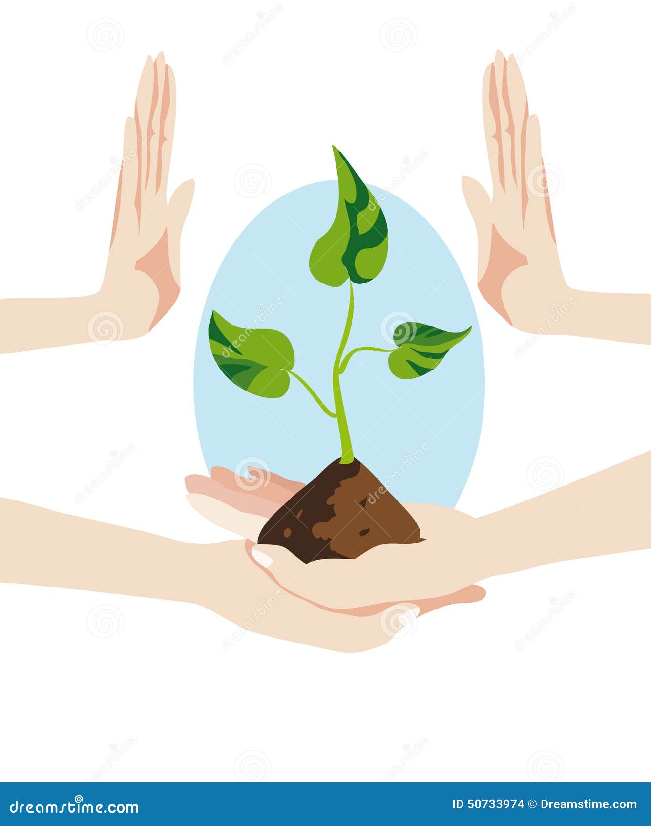 Hands Hold and Preserve a Handful of Soil from Which Grew the Ne Stock ...