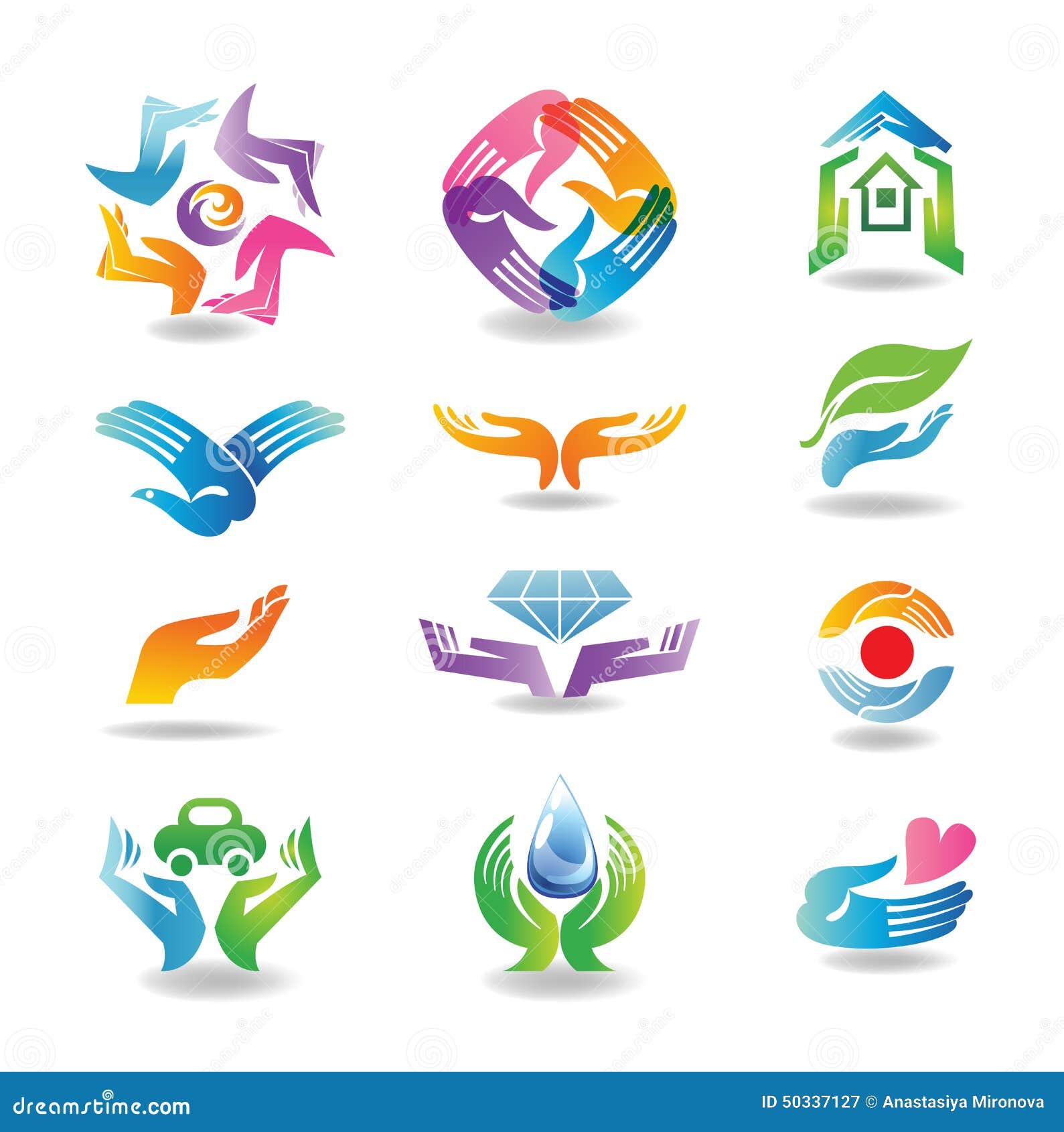 Hands hold and protect stock vector. Illustration of design - 50337127