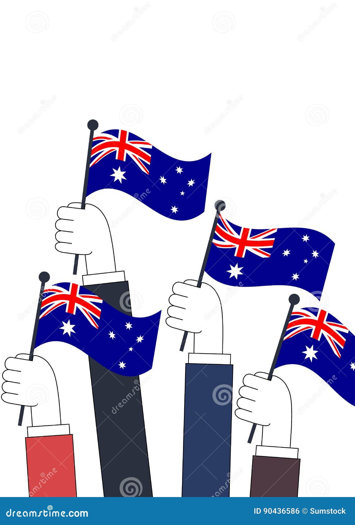 Hands Holding Australian Flags Stock Vector - Illustration of national ...