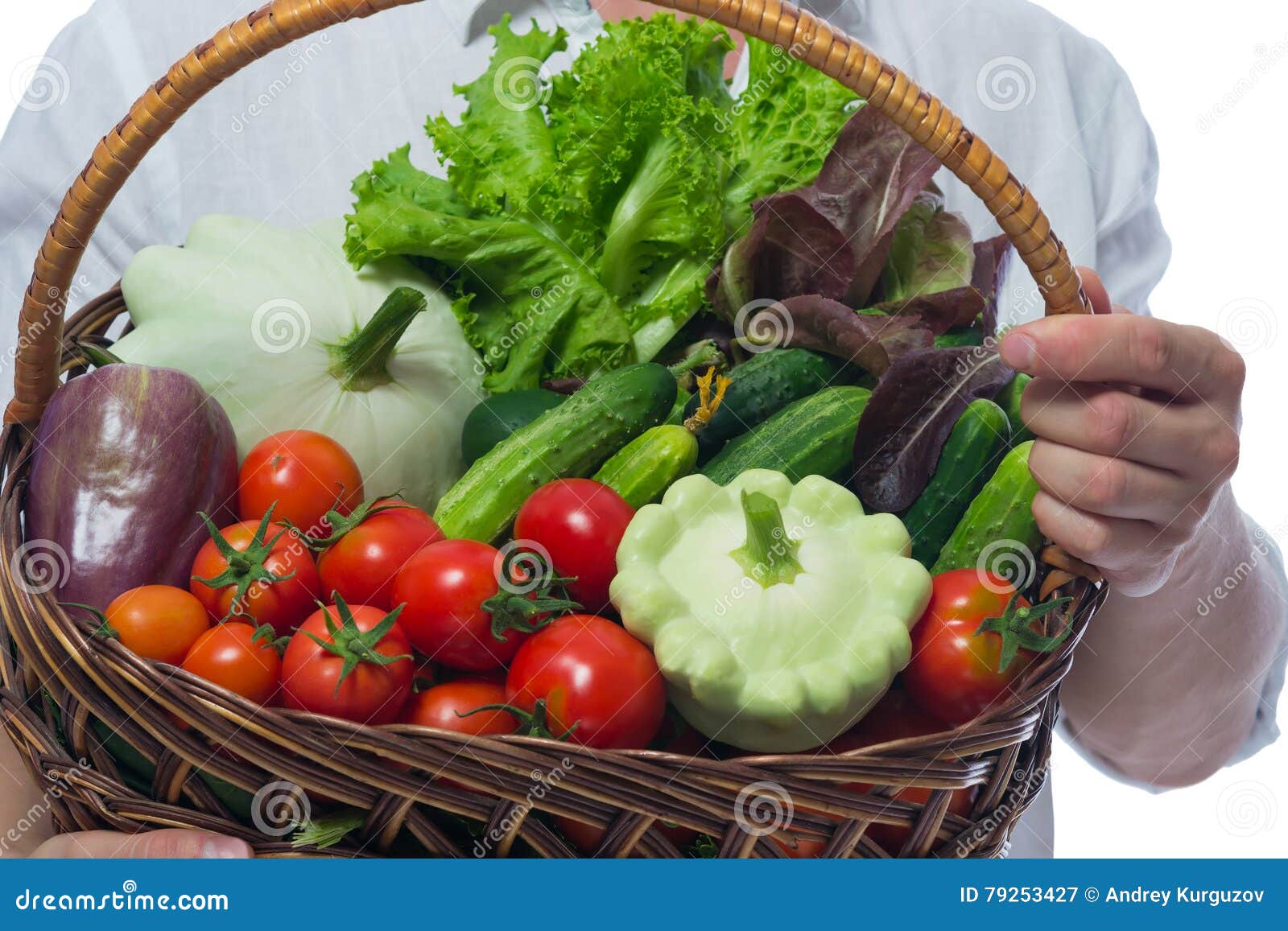Hands Holding Basket of Fresh Vegetables Stock Image - Image of health ...