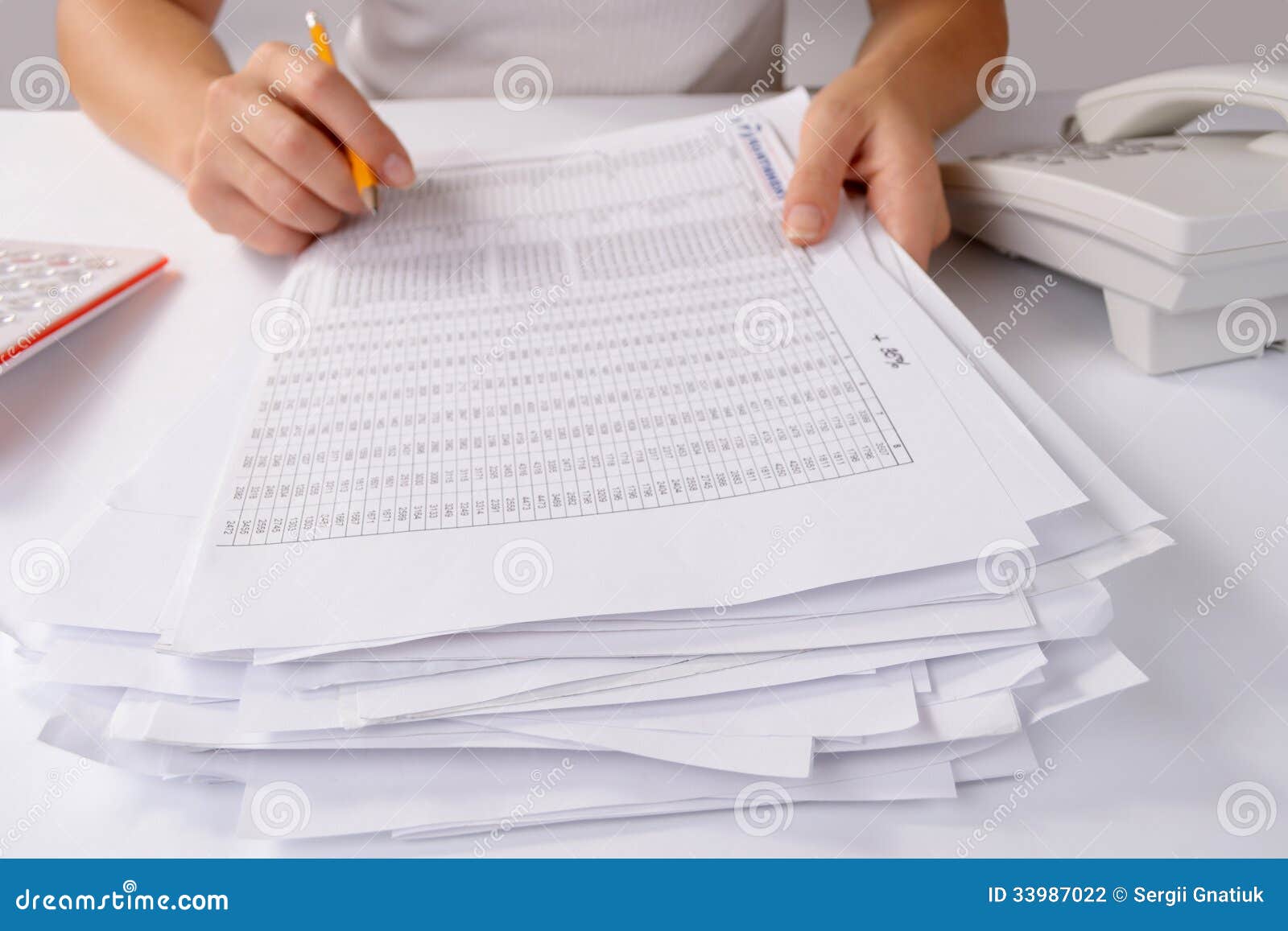Hands Holding a Batch of Loose Paperwork Stock Photo - Image of printed ...