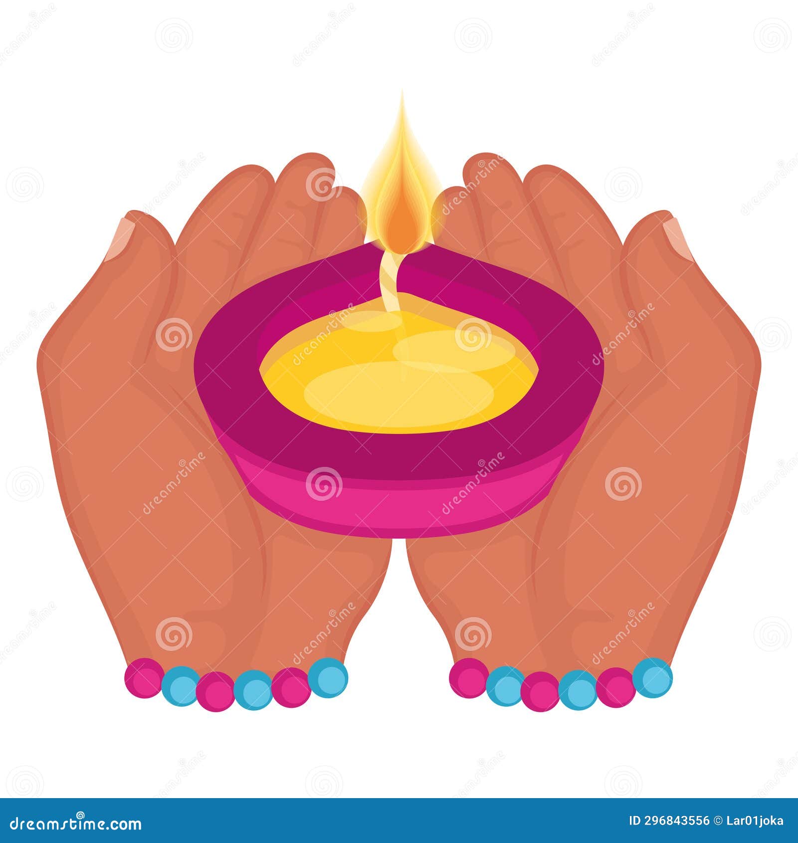 Hands Holding a Beautiful Candle Vector Stock Illustration ...