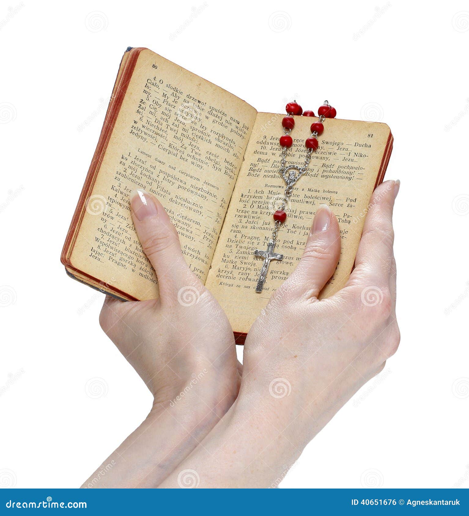 Hands Holding the Bible and Praying with a Rosary Stock Photo - Image ...