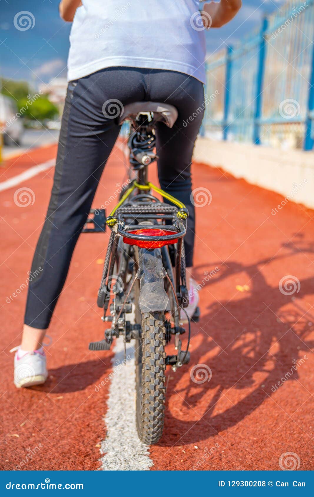 Hands Holding Bicycle Handle Stock Photo - Image of active, road: 129300208
