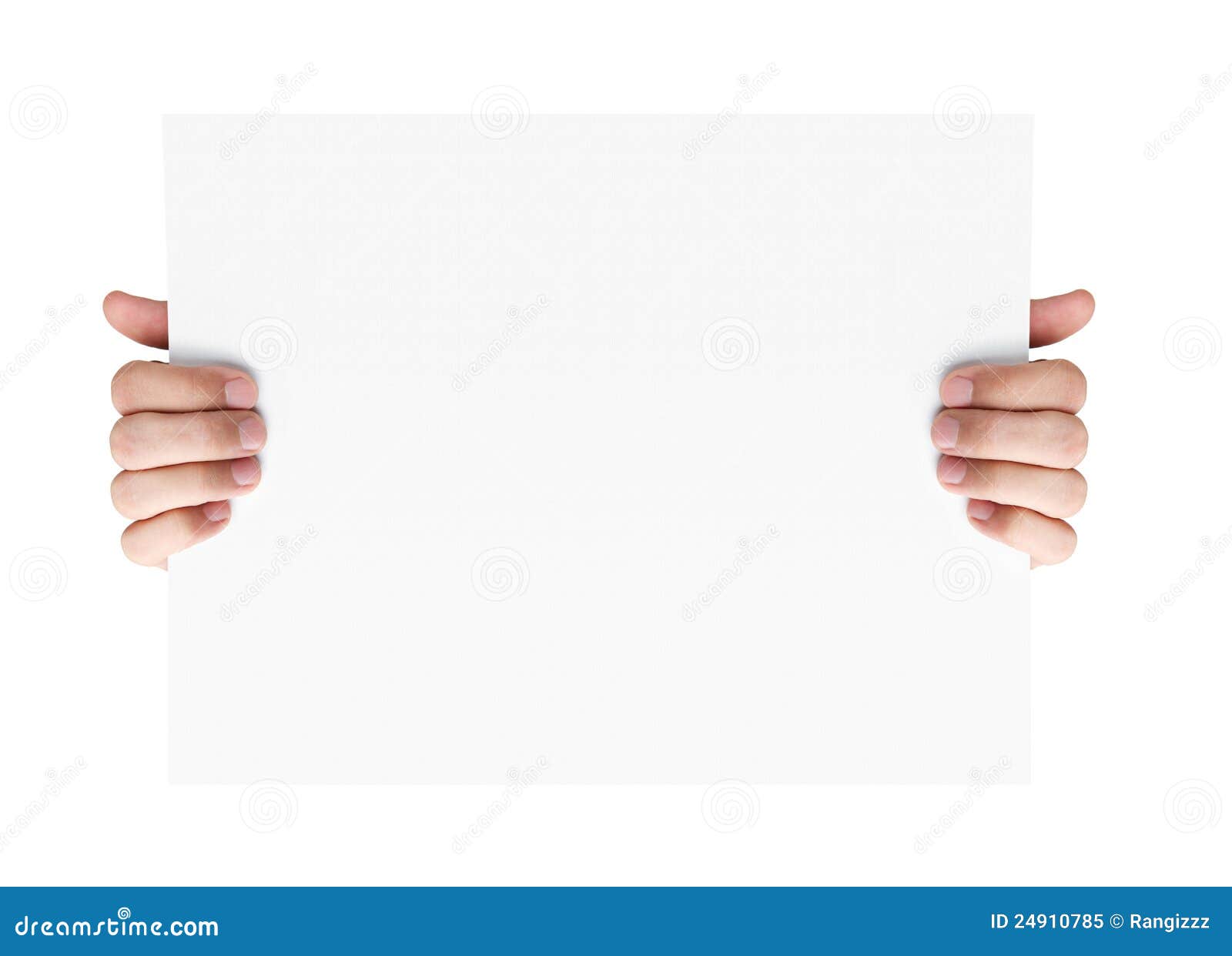 Hands Holding Blank Advertising Card Stock Image - Image of greeting ...