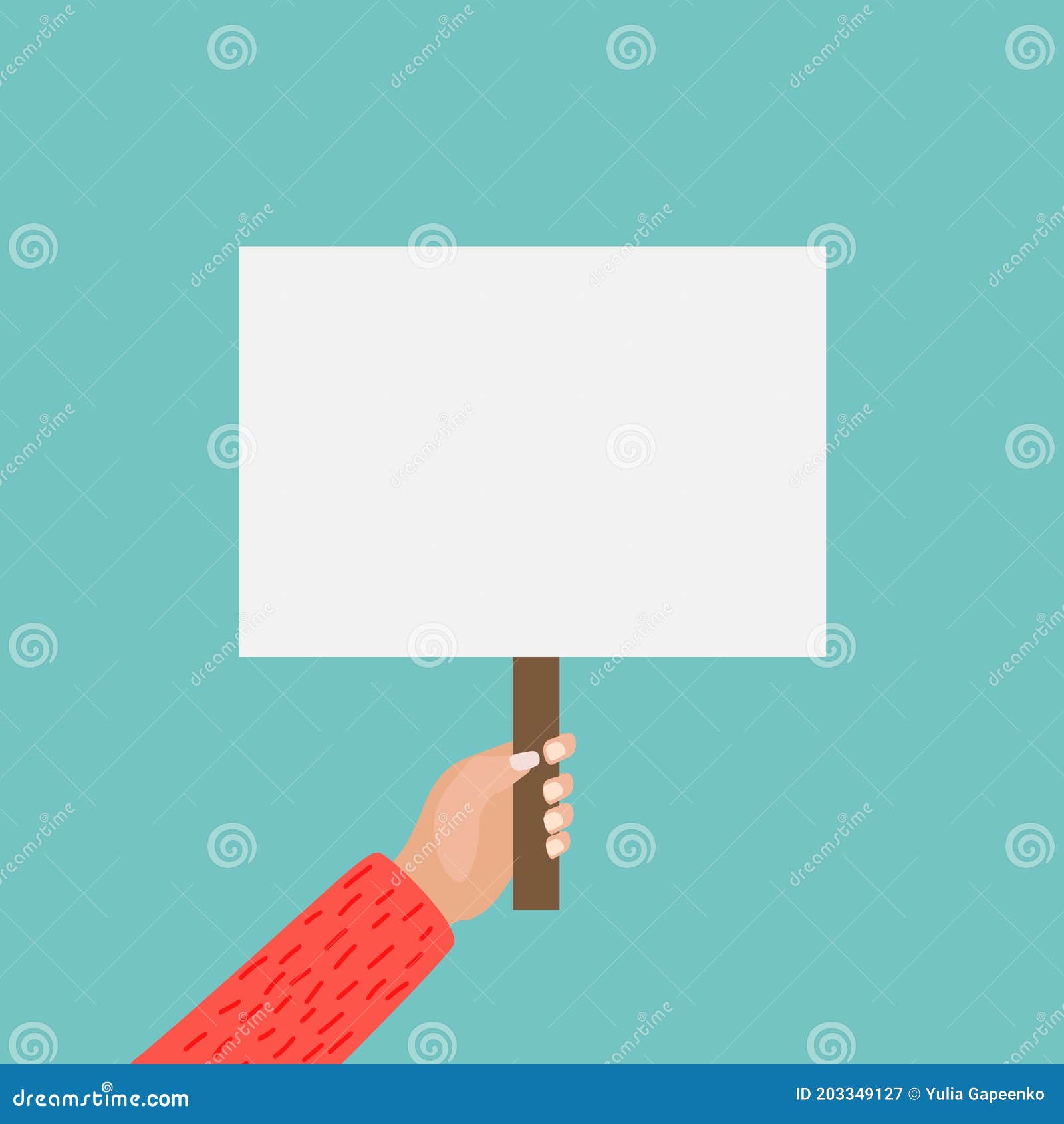 Hands Holding Blank Placard Vector Illustration Eps10 Stock