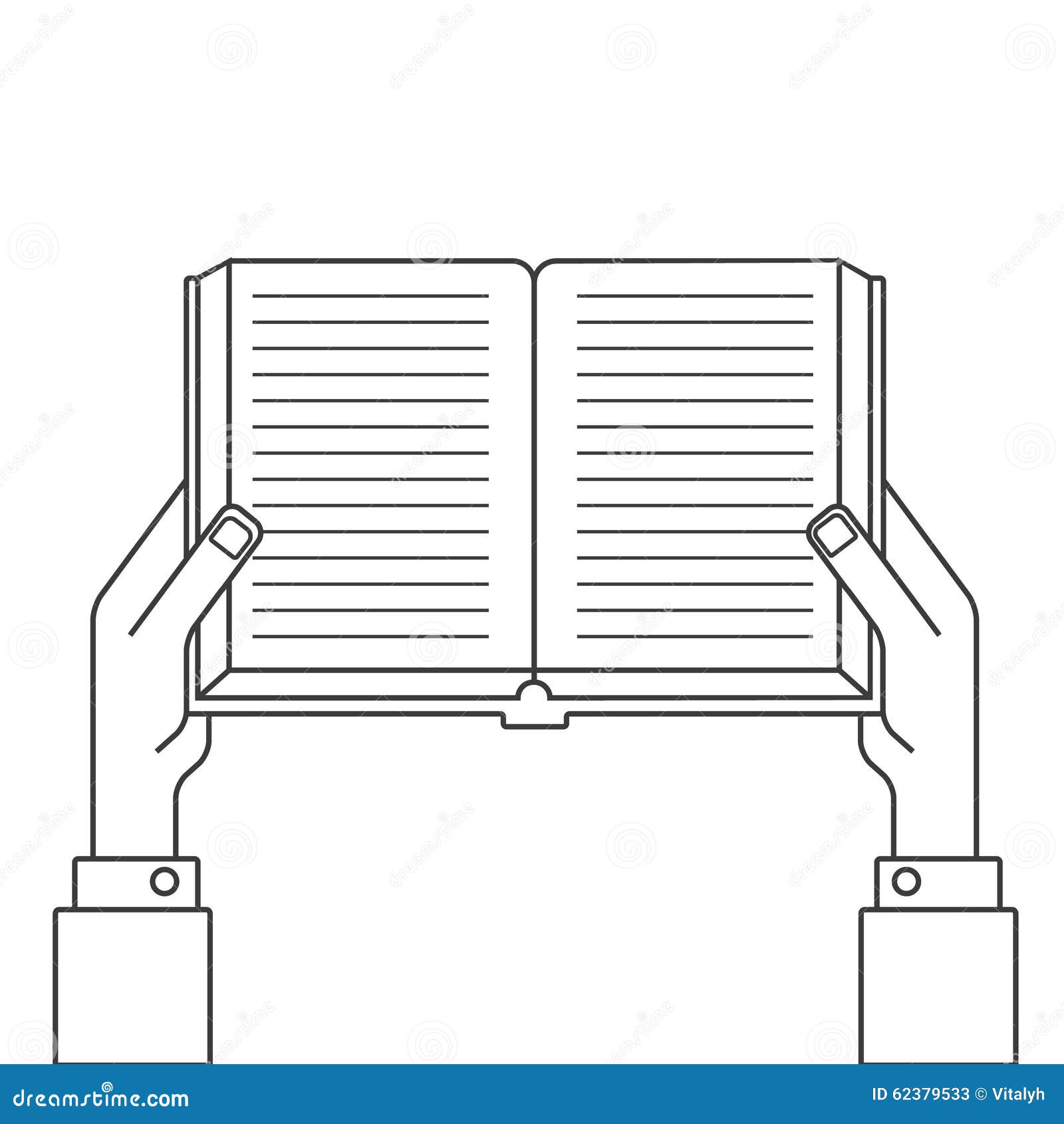 Hands Holding Book stock vector. Illustration of education - 62379533