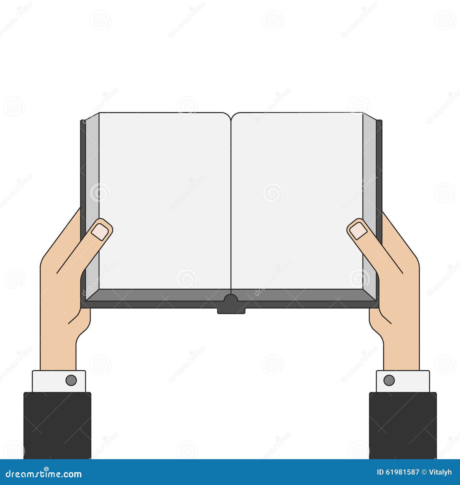 Hands Holding Book stock vector. Illustration of hands - 61981587