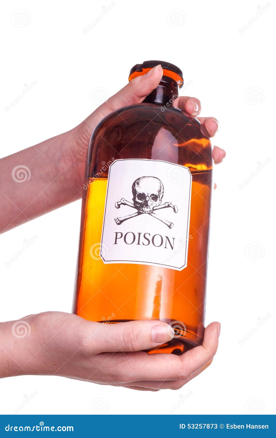 Hands Holding a Bottle of Poison. Stock Image - Image of poisonous ...