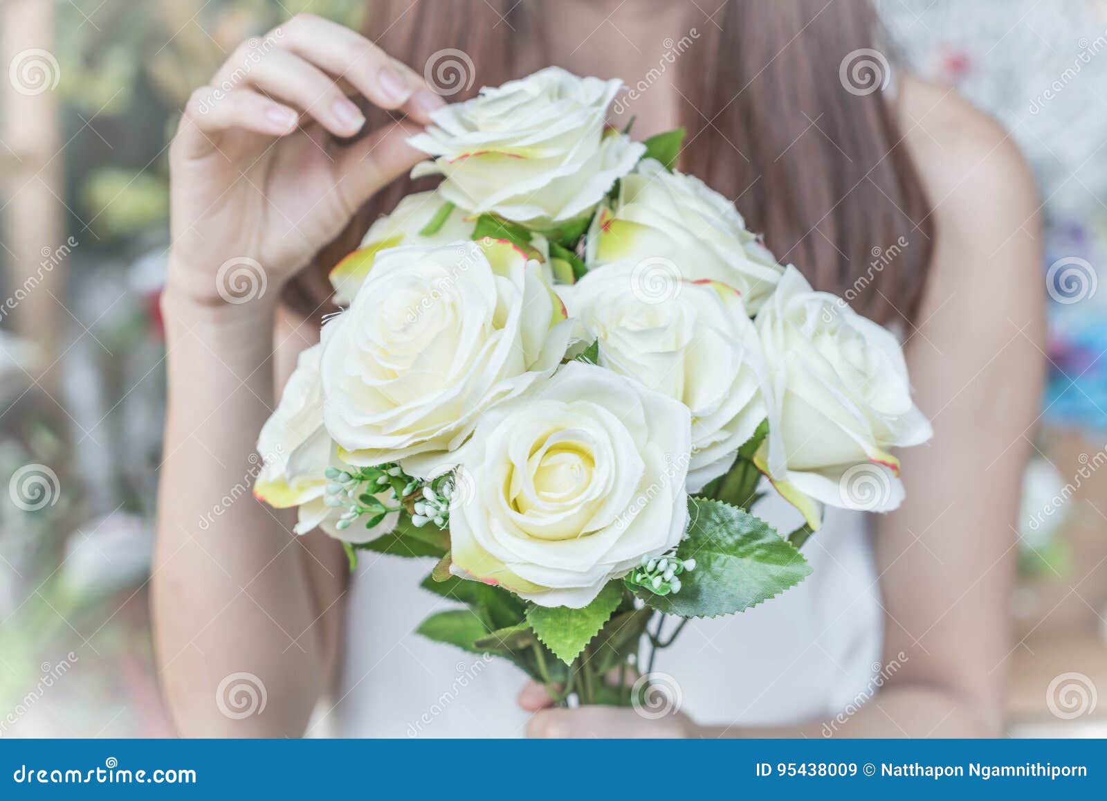 Hands Holding Bouquet of Flower Stock Image - Image of blossom, hand ...