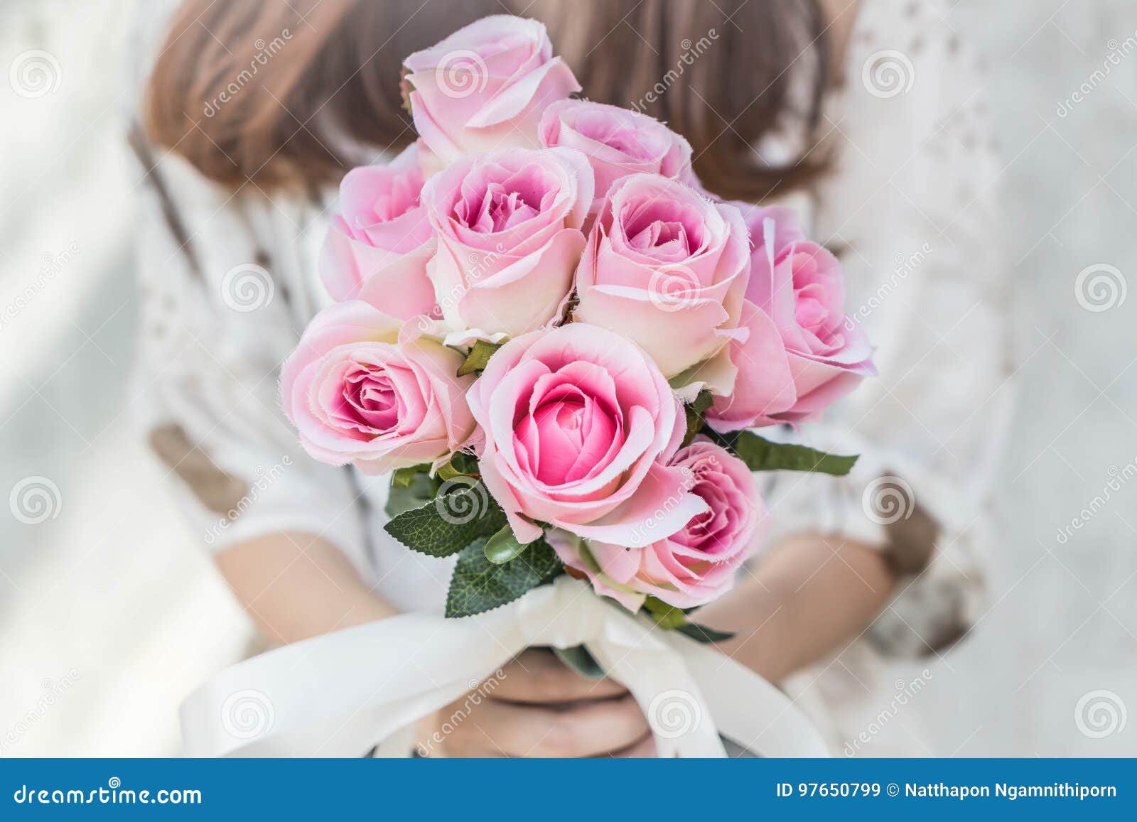 Hands Holding Bouquet of Flower Stock Image - Image of plant ...