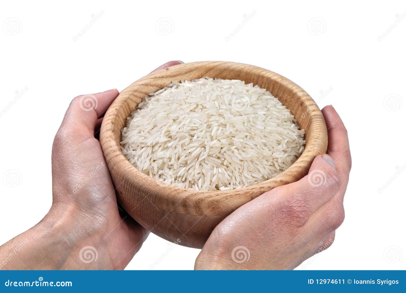 Hands Holding Bowl Of Rice Stock Image - Image: 12974611