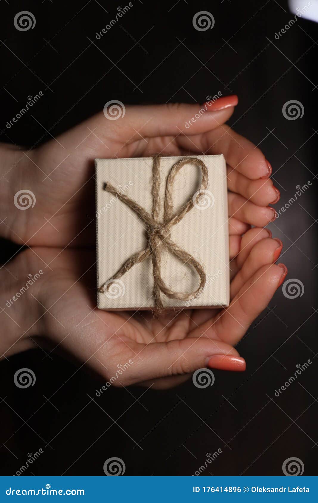 Hands holding a box. stock photo. Image of adult, woman - 176414896