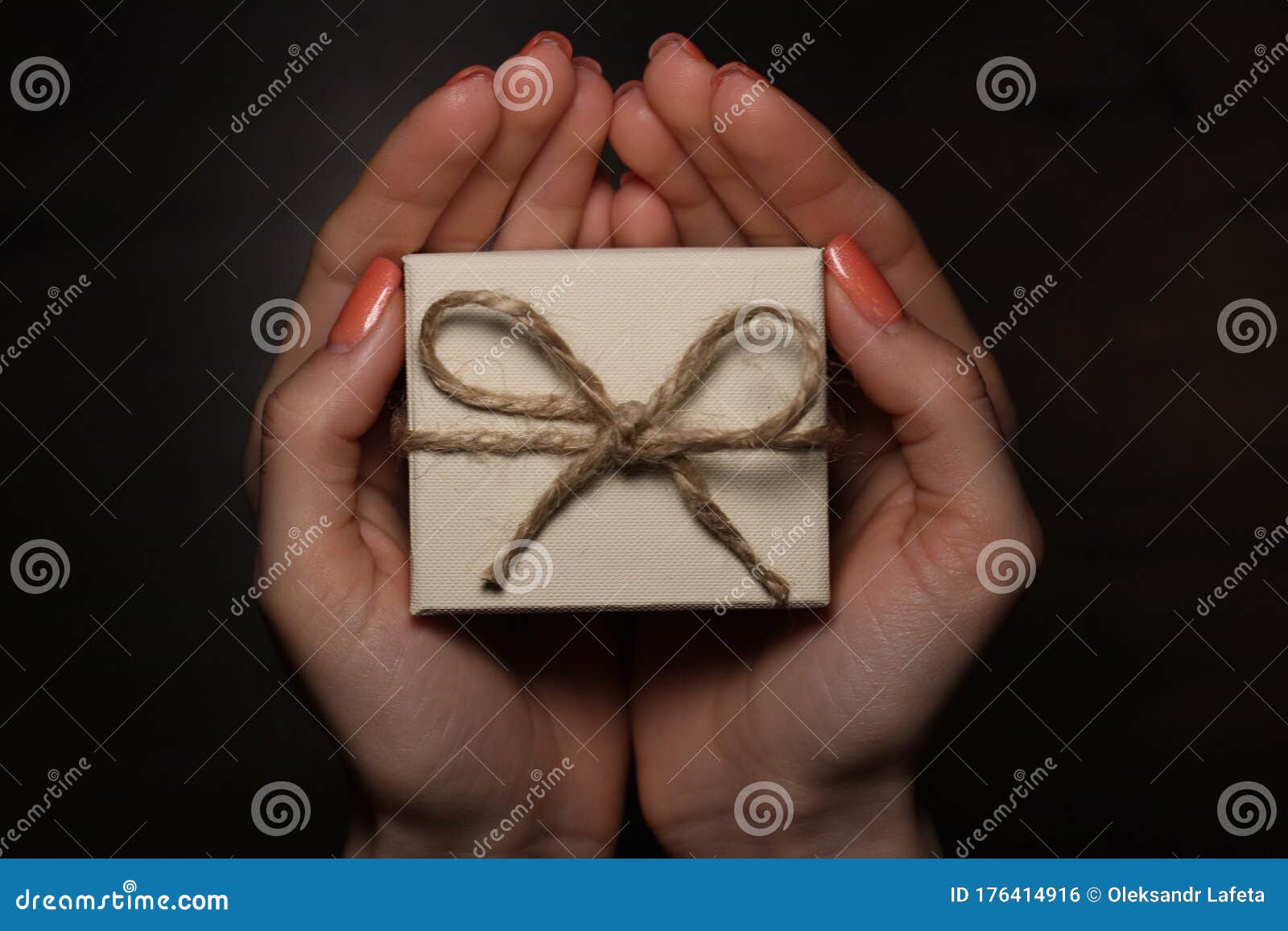 Hands holding a box. stock photo. Image of holding, gift - 176414916