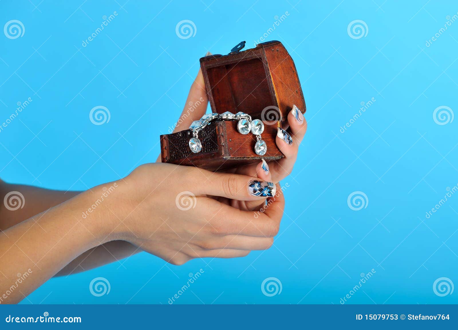 Hands Holding a Box of Jewels Stock Image - Image of surprise, ornament ...