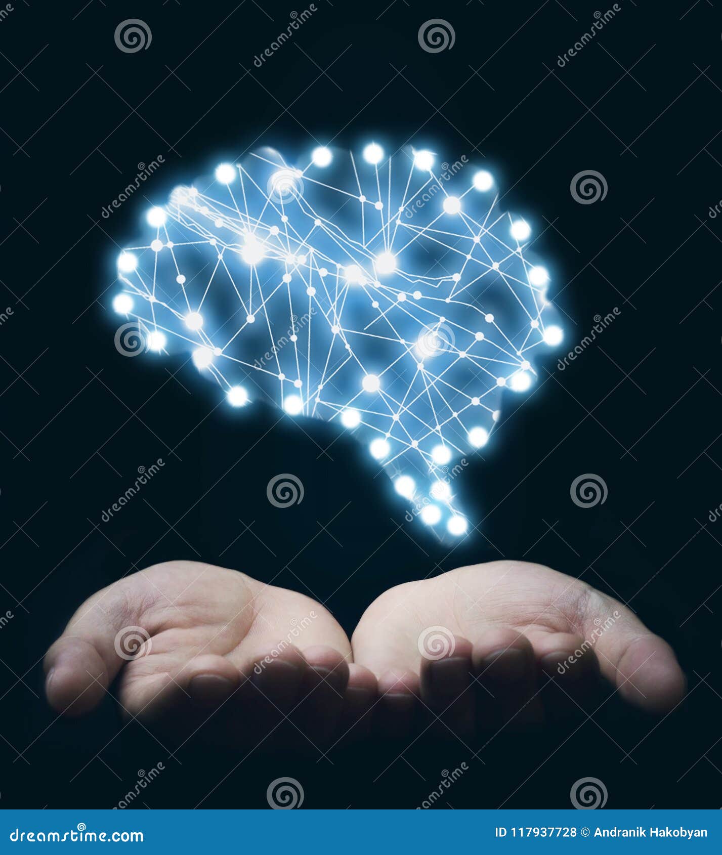 Hands Holding Brain. Inspiration and Creativity Concept Stock Photo ...