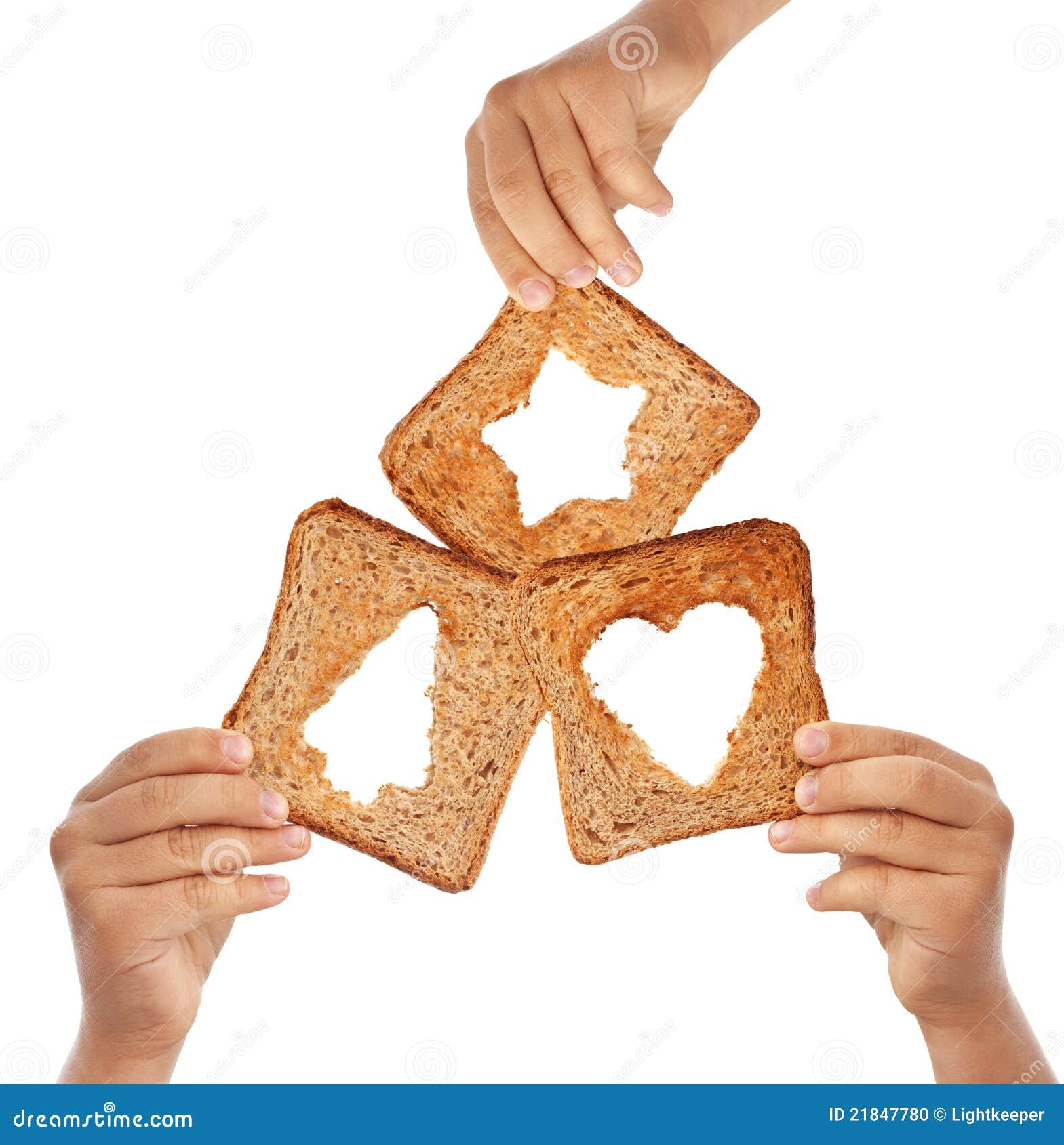 Hands Holding Bread with Christmas Symbols Stock Photo - Image of ...
