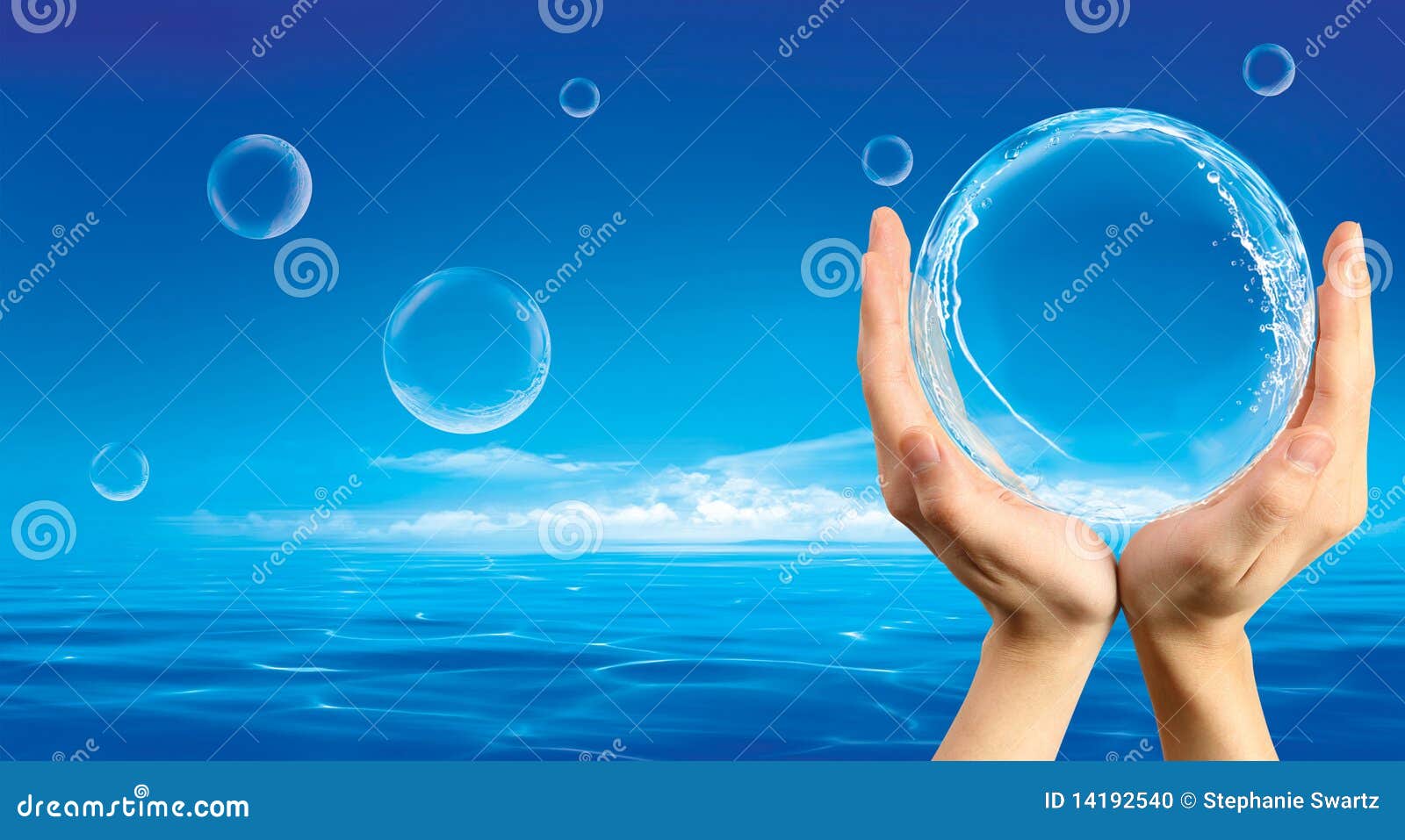 Hands Holding Bubble Stock Photo - Image: 14192540