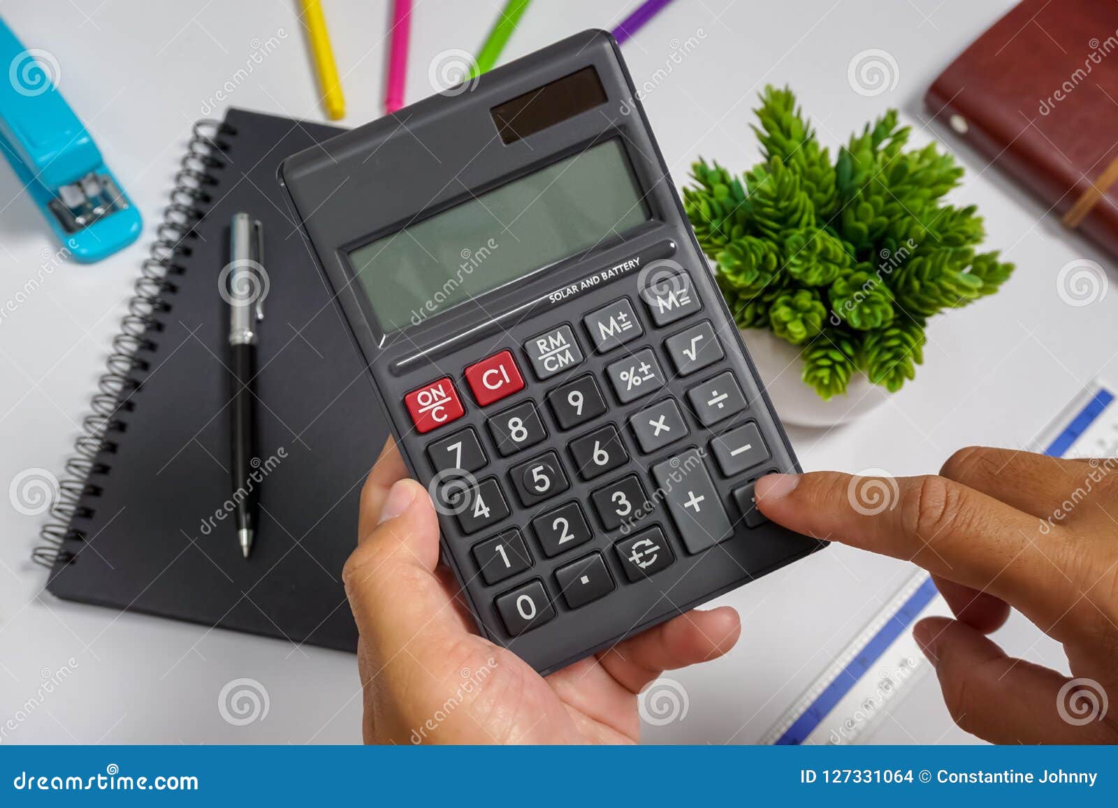 Hands Holding a Calculator. Stock Photo - Image of accountant, audit ...