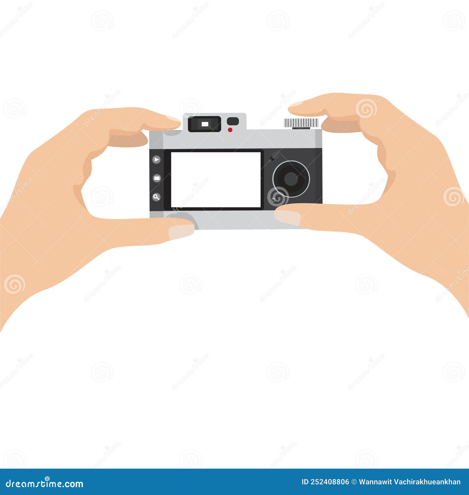 Hands Holding Camera Back View Stock Vector - Illustration of office ...