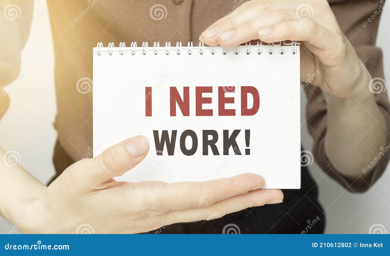 Card with the Inscription: I NEED WORK Stock Illustration ...