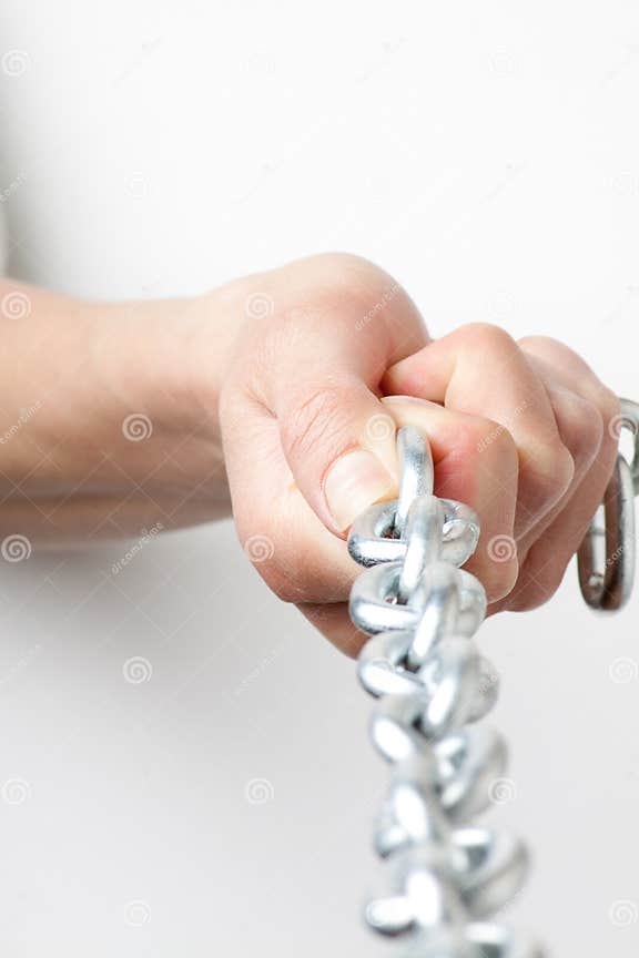 Hands holding a chain stock photo. Image of material - 33135150