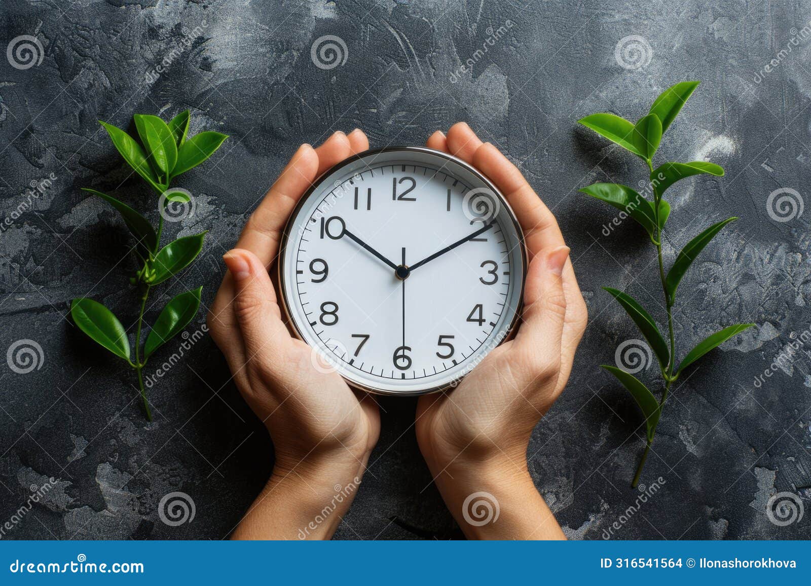 Hands Holding Clock. Ai Generated Stock Photo - Image of male, morning ...
